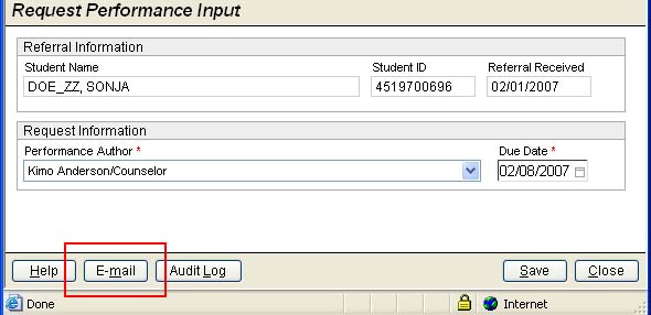 Request a Performance Input